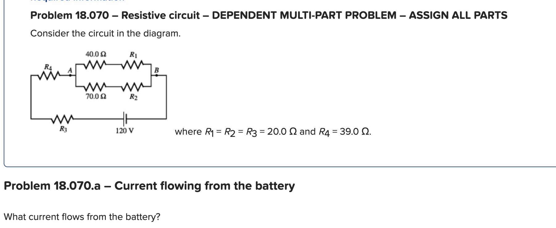 Solved Problem 18.070 - ﻿Resistive circuit - ﻿DEPENDENT | Chegg.com