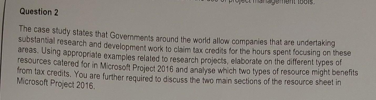 Solved Question 2 The case study states that Governments | Chegg.com
