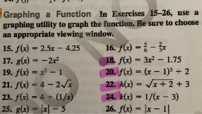 Solved Graphing a Function In Exercises 15-26, use a | Chegg.com