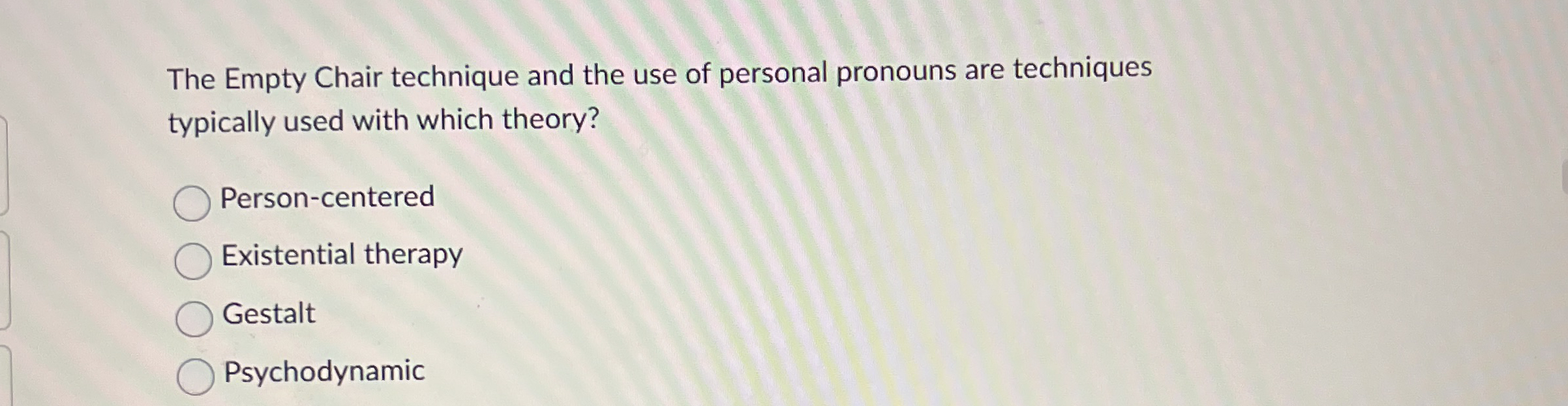Solved The Empty Chair technique and the use of personal | Chegg.com