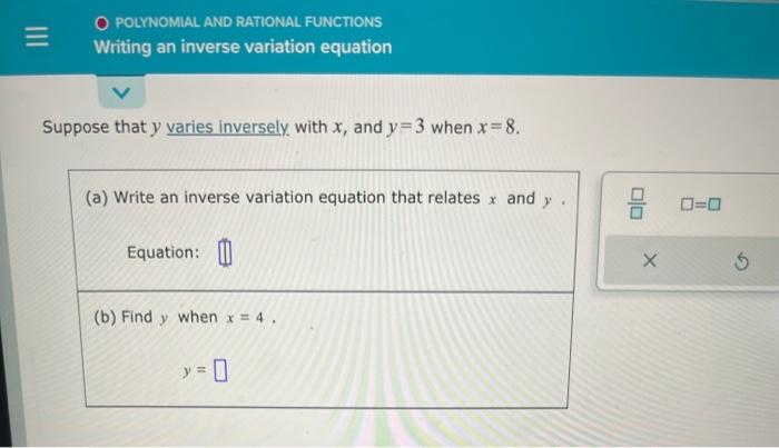 Solved Suppose that y varies inversely. with x, and y=3 when | Chegg.com