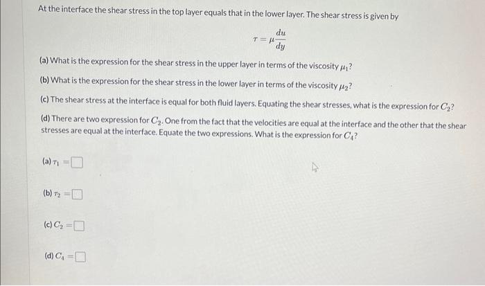 Solved Two immiscible, incompressible, viscous fluids having | Chegg.com