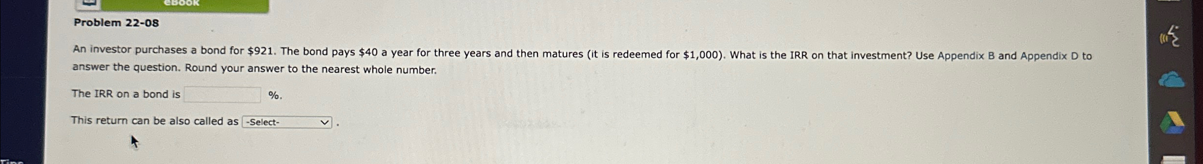 Solved Problem 22-08 ﻿answer the question. Round your answer | Chegg.com