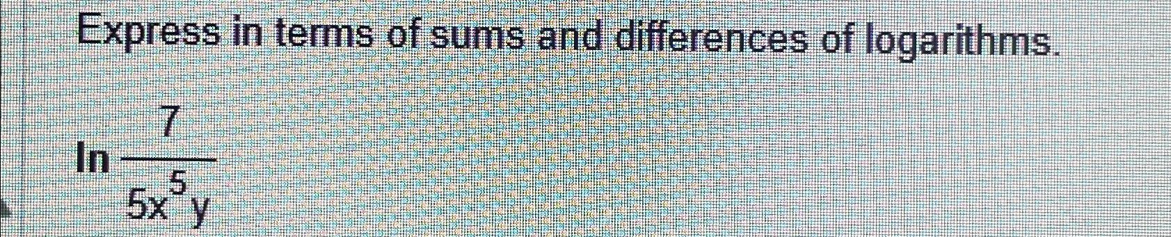 Solved Express in terms of sums and differences of | Chegg.com