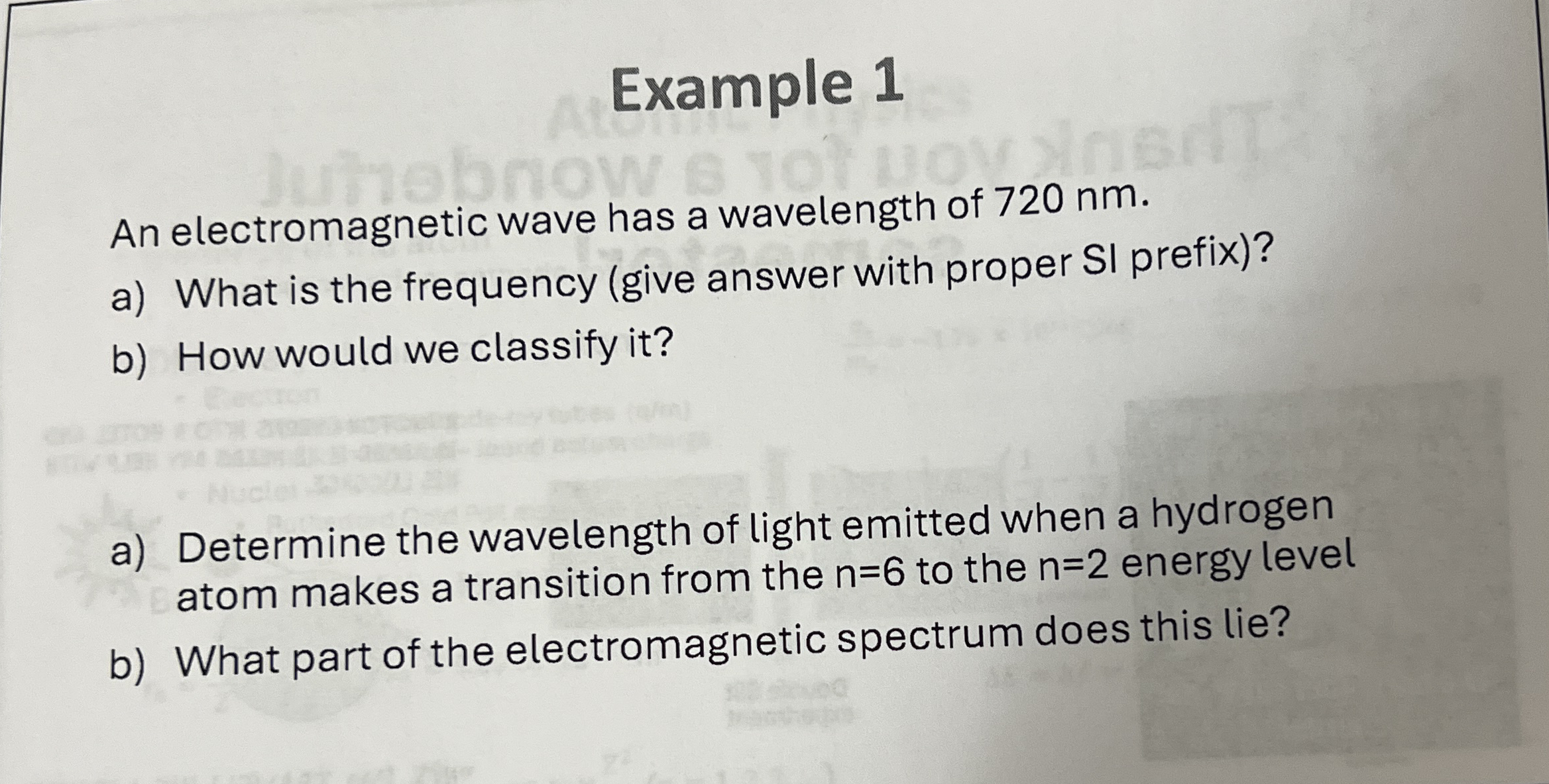 Solved Example 1An electromagnetic wave has a wavelength of | Chegg.com