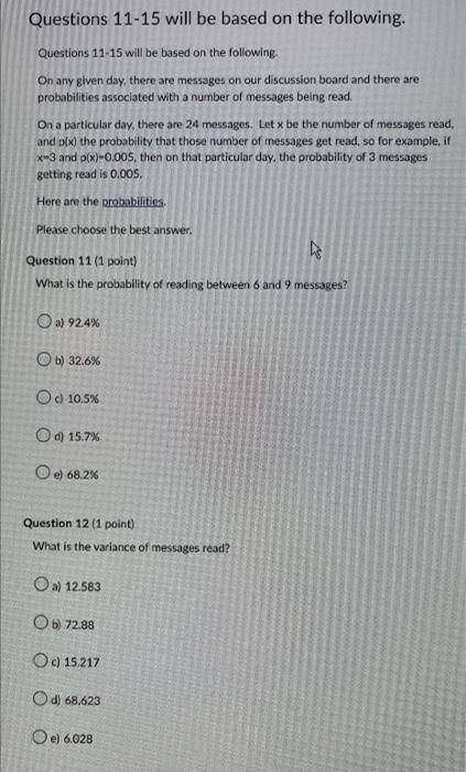 Solved please answer questions 11-15 based on the | Chegg.com