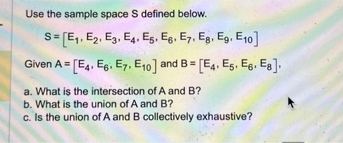 Solved Use the sample space S defined below. | Chegg.com