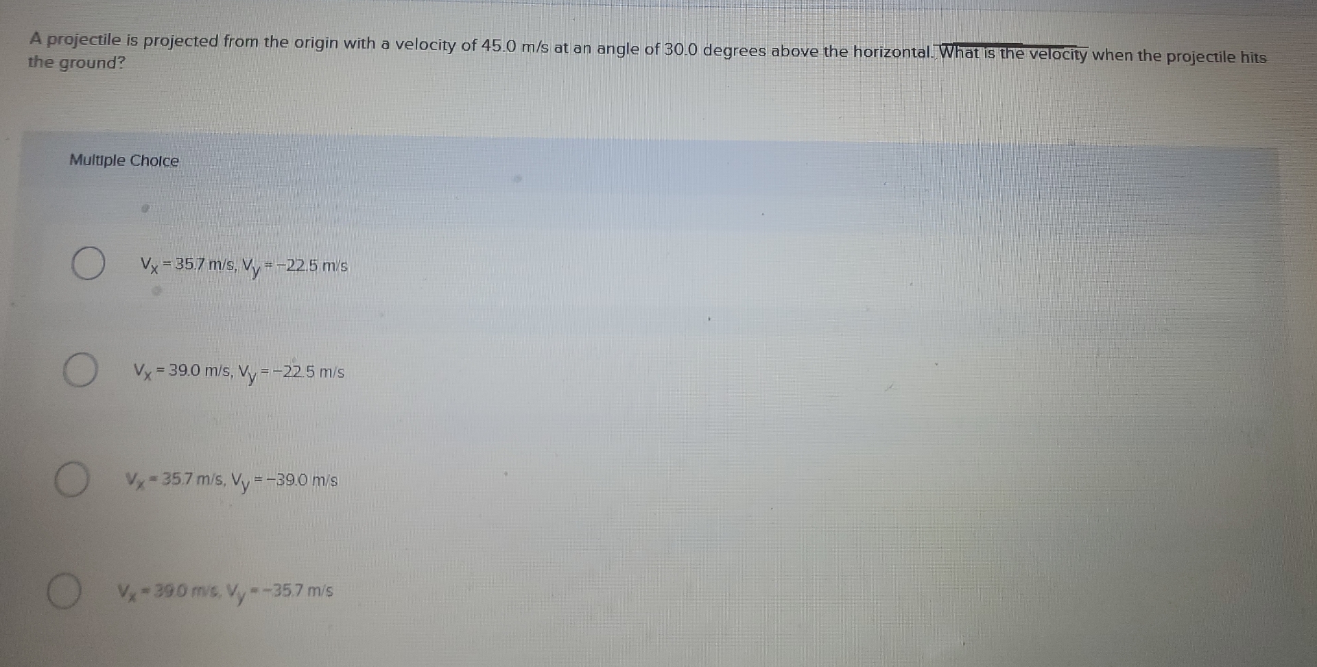 Solved A projectile is projected from the origin with a | Chegg.com
