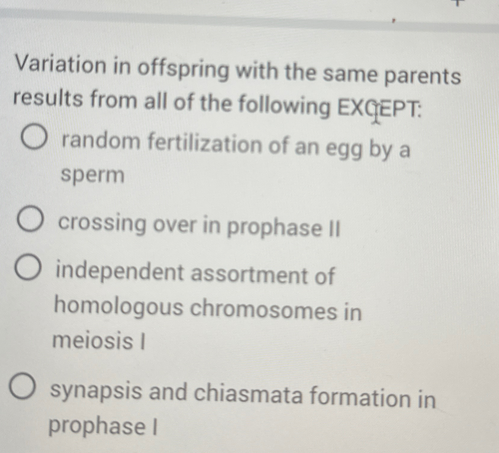 Solved Variation in offspring with the same parentsresults | Chegg.com