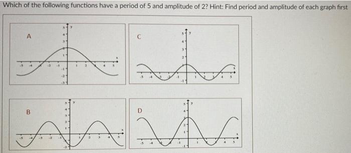 Solved Which of the following functions have a period of 5 | Chegg.com