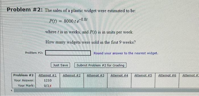 Solved Problem \#2: The sales of a plastic widget were | Chegg.com