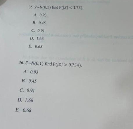 Solved Z∼N(0,1) ﻿find | Chegg.com