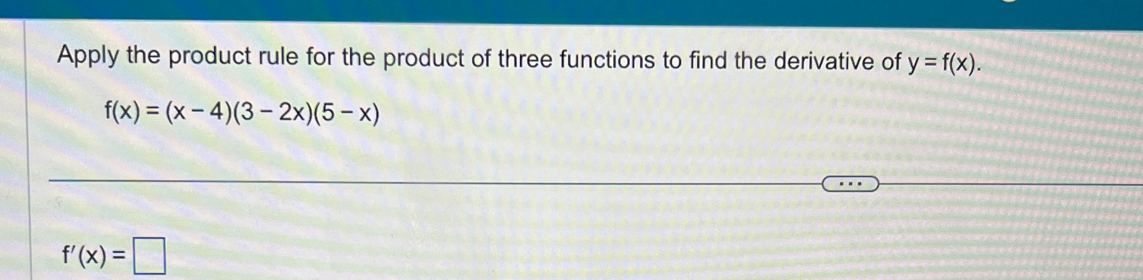 Solved Apply the product rule for the product of three | Chegg.com