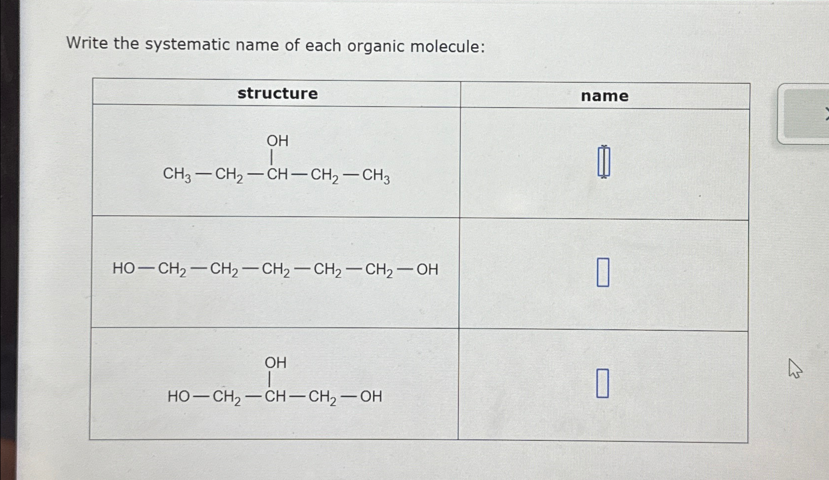 Solved Write the systematic name of each organic | Chegg.com