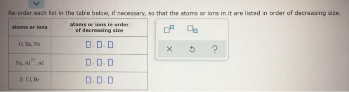 Solved Re-order each list in the table below, if necessary, | Chegg.com