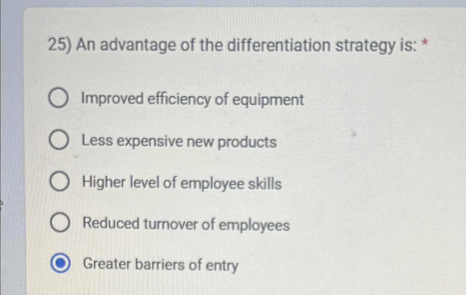 Solved An advantage of the differentiation strategy is: | Chegg.com