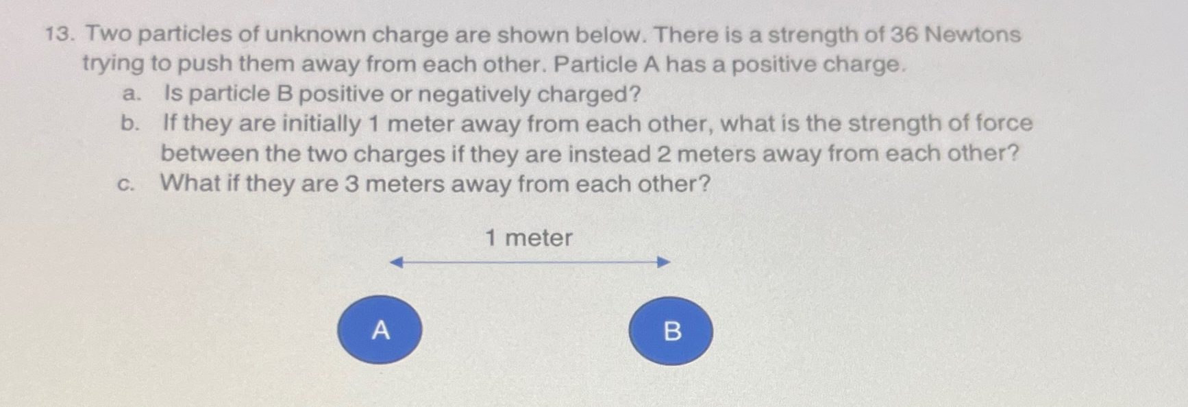 Solved Two particles of unknown charge are shown below. | Chegg.com