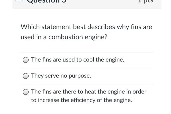 Solved P Which statement best describes why fins are used in | Chegg.com