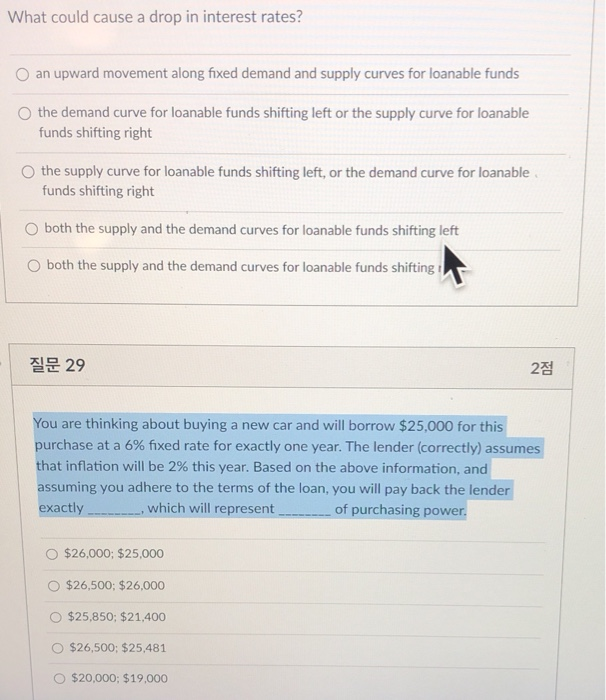 Solved What Could Cause A Drop In Interest Rates An Upward Chegg