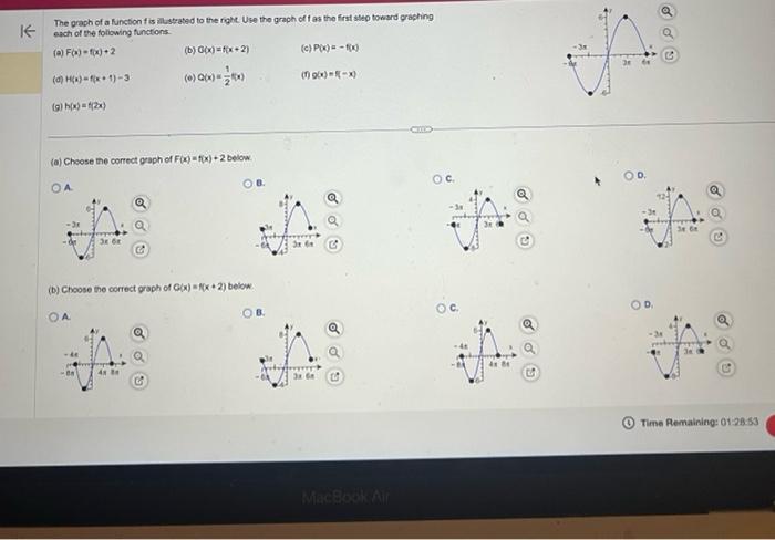 Solved (a) F(x)=f(x)+2 (b) G(x)=f(x+2) (c) P(x)=−f(x) ( d) | Chegg.com