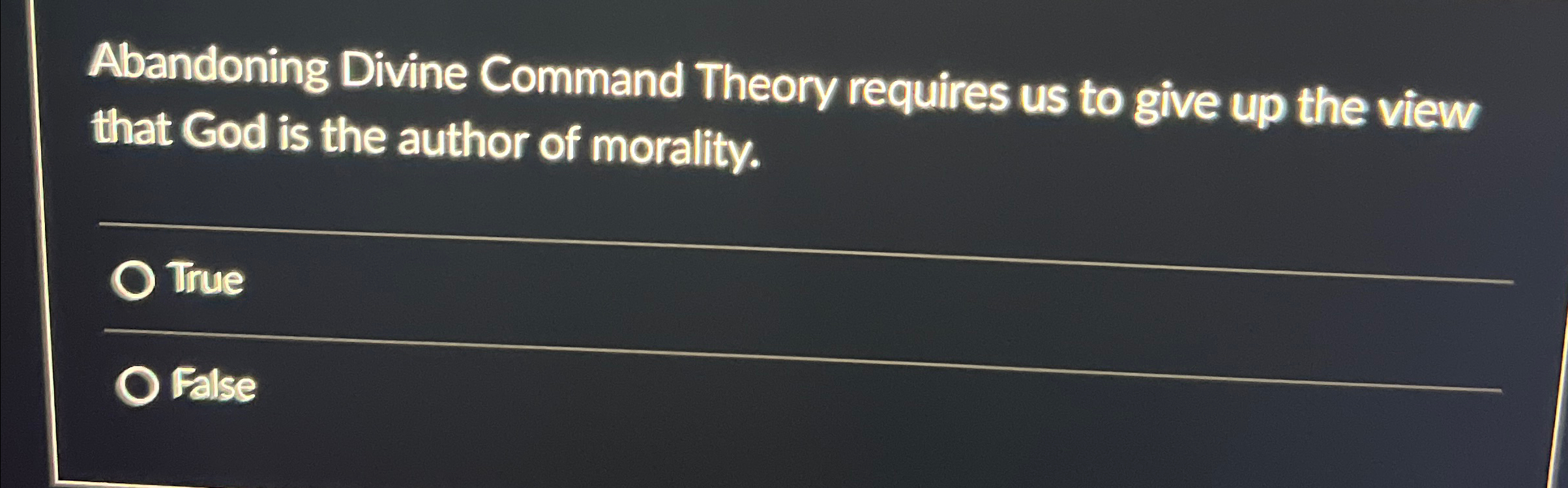 Solved Abandoning Divine Command Theory requires us to give | Chegg.com