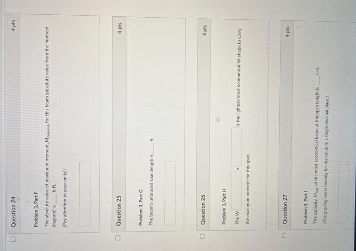 Solved For Problem 3 questions, use the following beam:The | Chegg.com