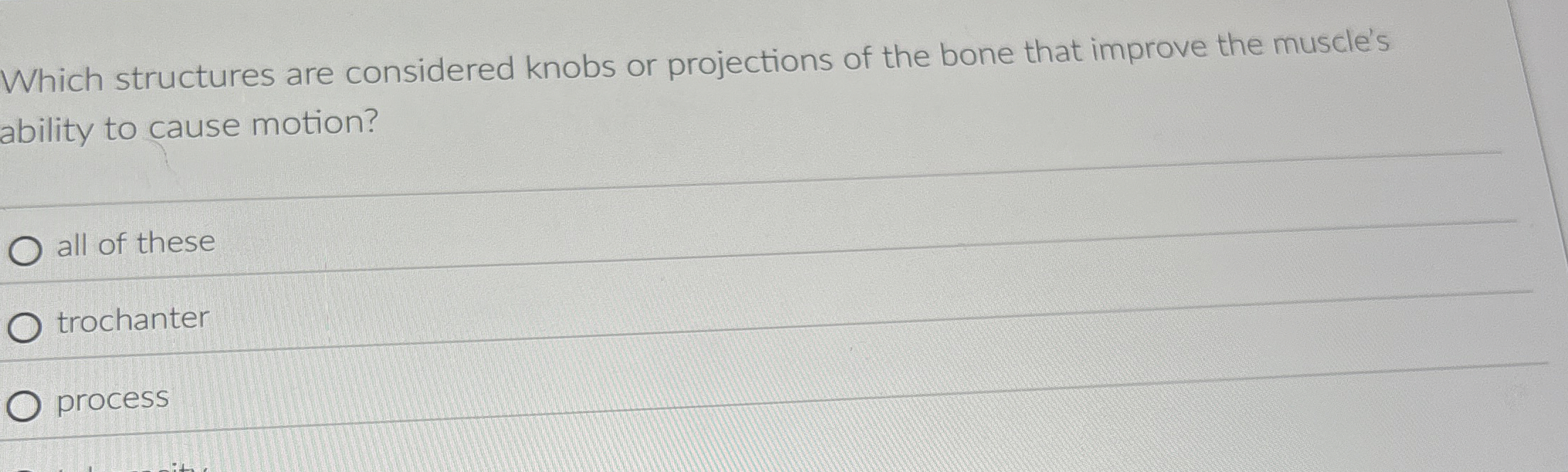 Solved Which structures are considered knobs or projections | Chegg.com