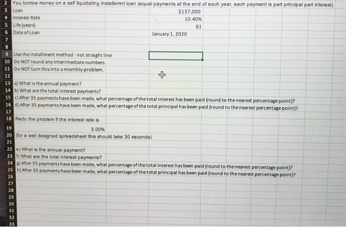 Solved Please include excel formulas/steps/directions for | Chegg.com