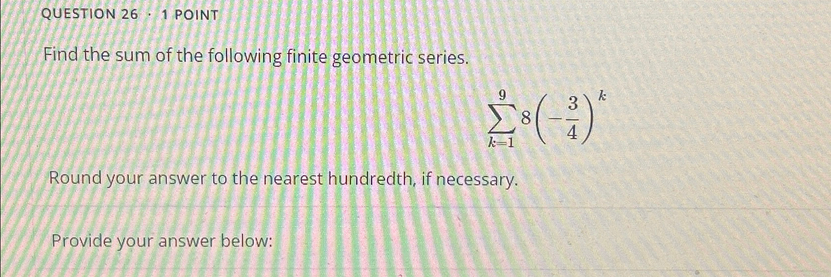 Solved QUESTION 26*1 ﻿POINTFind the sum of the following | Chegg.com