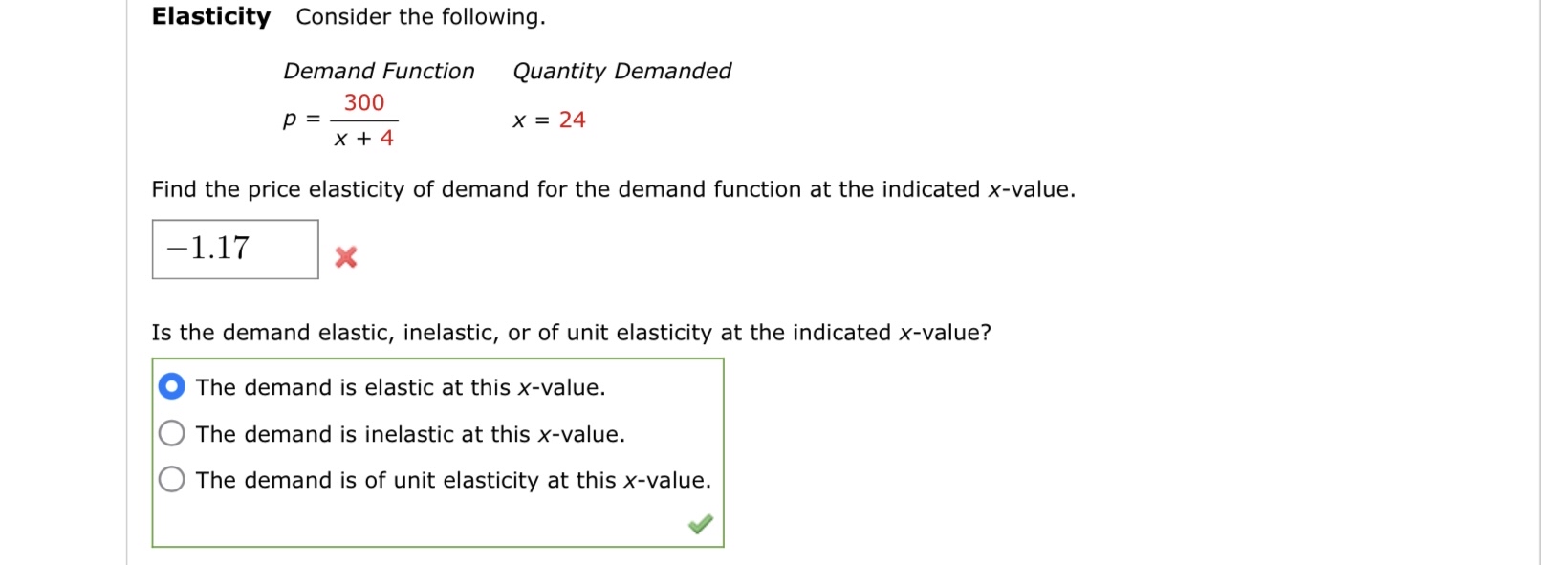 Solved Elasticity Consider the following.Demand Function | Chegg.com
