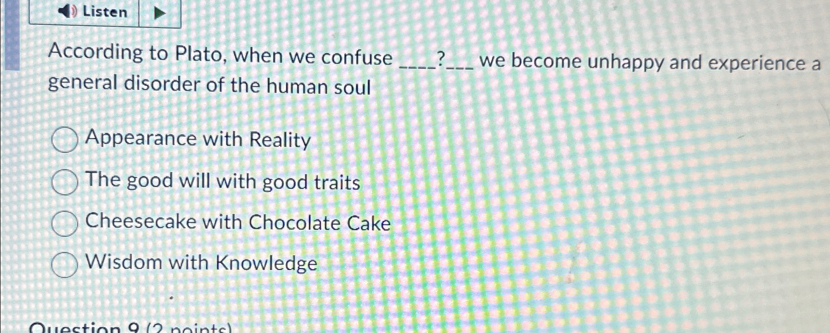 Solved ListenAccording to Plato, when we confuse general | Chegg.com