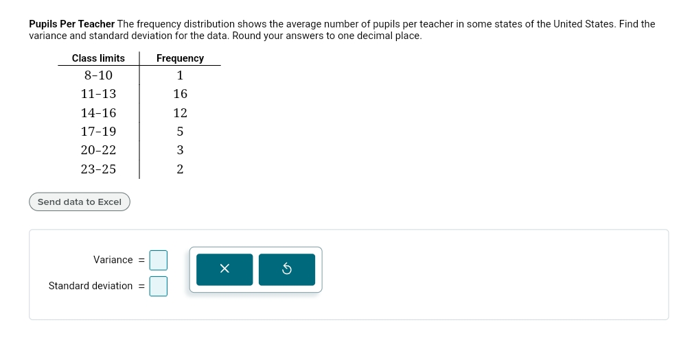 Solved Pupils Per Teacher The frequency distribution shows | Chegg.com