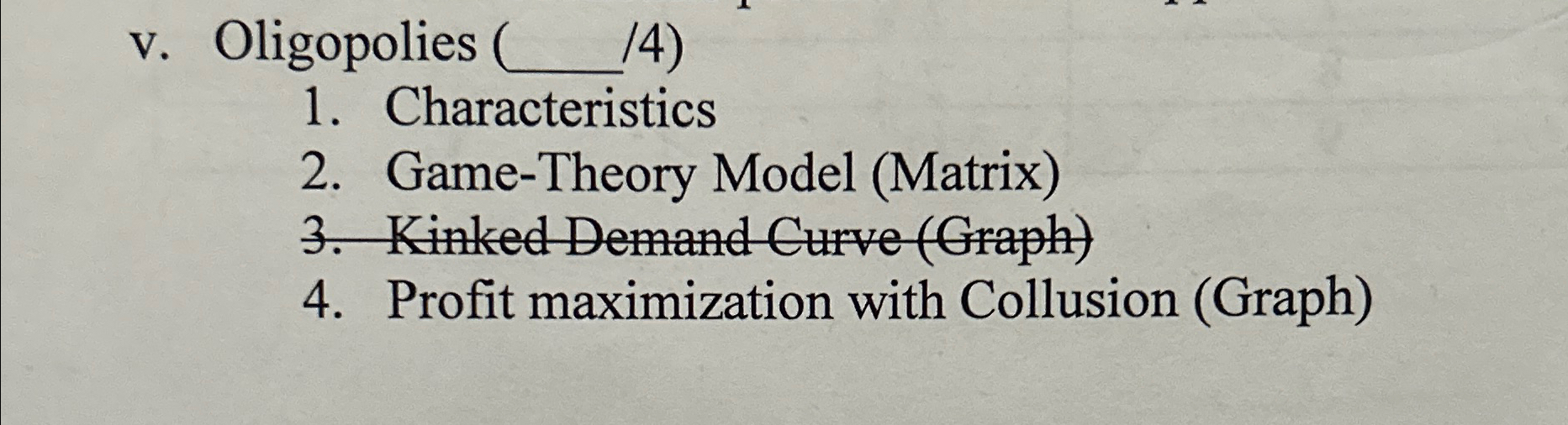 Solved v. ﻿Oligopolies ( /4)CharacteristicsGame-Theory Model | Chegg.com