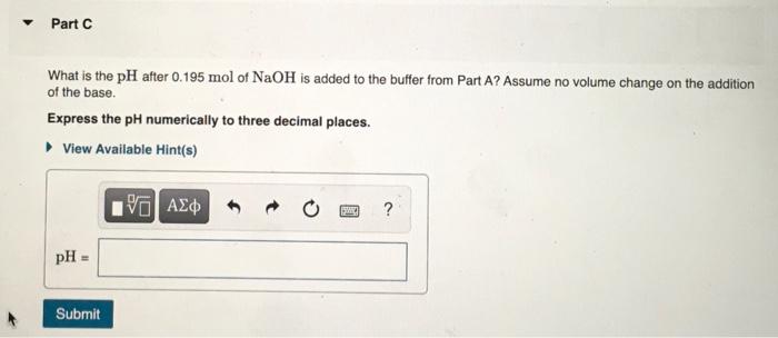 Solved What is the pH of a buffer prepared by adding 0.506 | Chegg.com