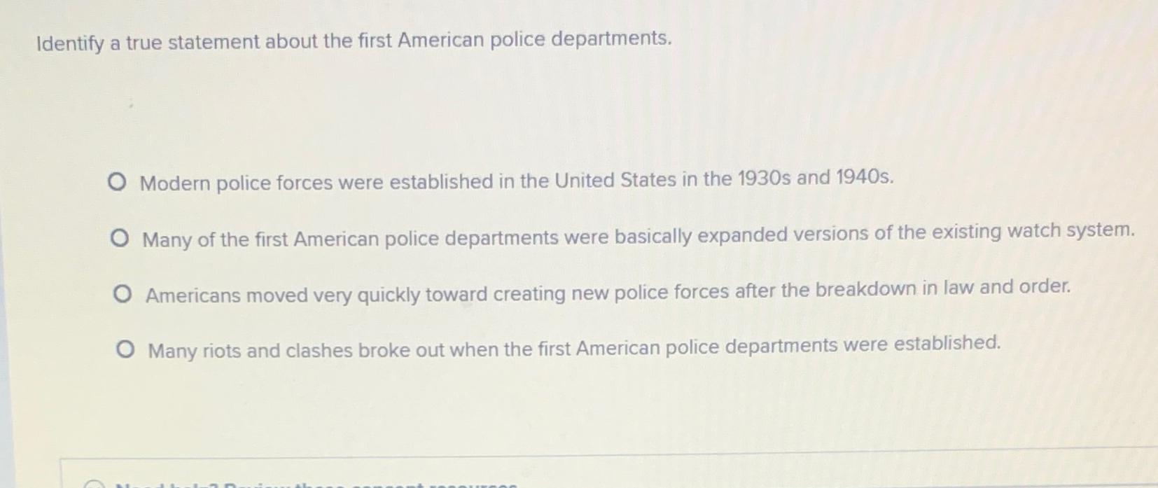 Solved Identify a true statement about the first American | Chegg.com