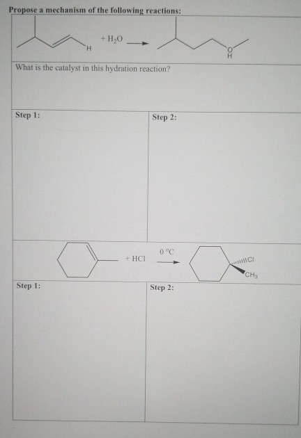 Solved Propose a mechanism of the following reactions: +H2O | Chegg.com