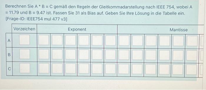 Solved Calculate A * B = C according to the rules of IEEE | Chegg.com