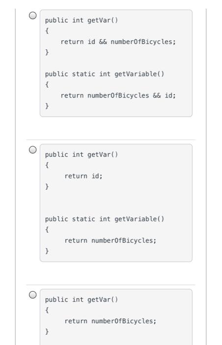 Solved Consider the following class: public class Bicycle { | Chegg.com