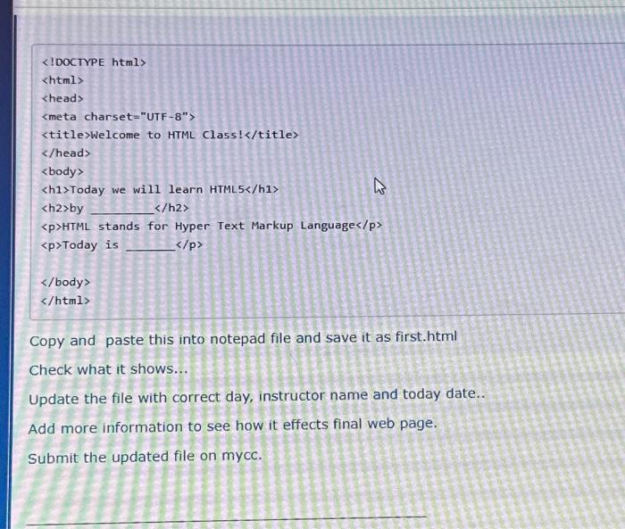 Solved html meta charset = "UTF -8 " theads | Chegg.com