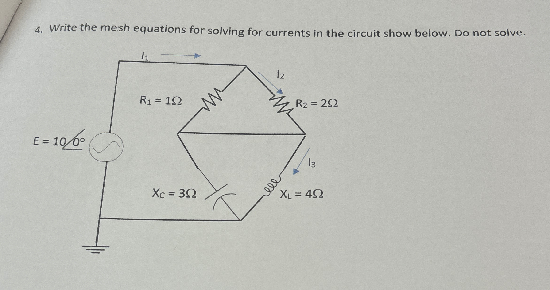 Solved Write the mesh equations for solving for currents in | Chegg.com
