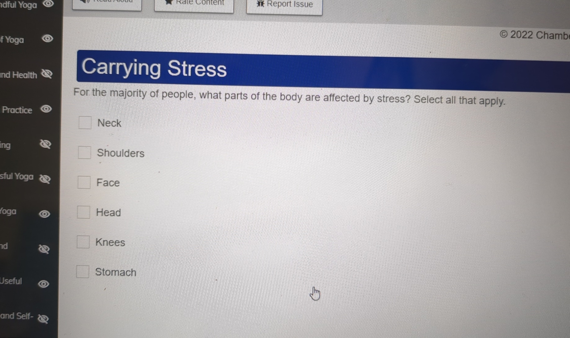 Solved Carrying StressFor the majority of people, what parts | Chegg.com