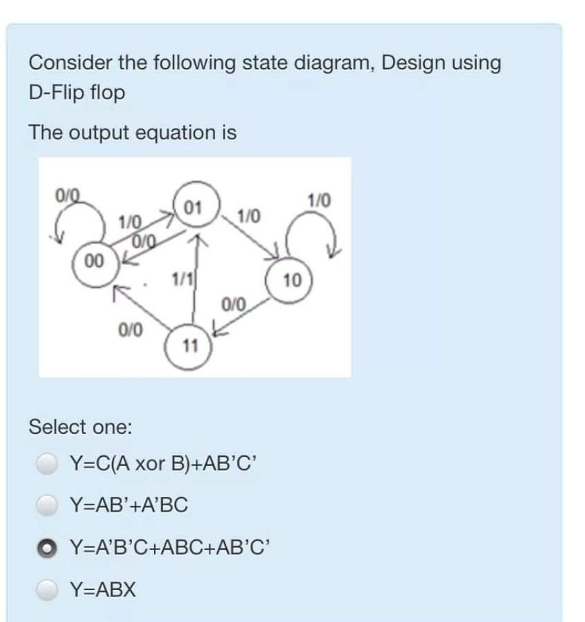 Solved Consider the following state diagram, Design using | Chegg.com