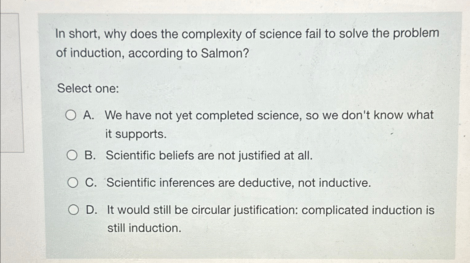 Solved In short, why does the complexity of science fail to | Chegg.com
