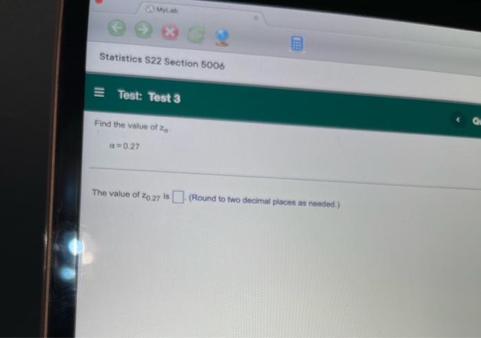 Solved My X Statistics 522 Section 5006 Test: Test 3 Find | Chegg.com