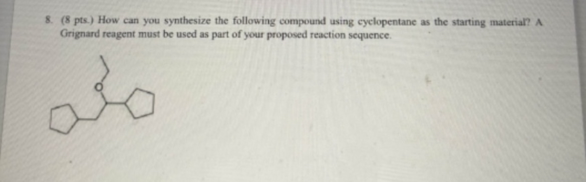 Solved synthesize the following compound using cyclopentane | Chegg.com