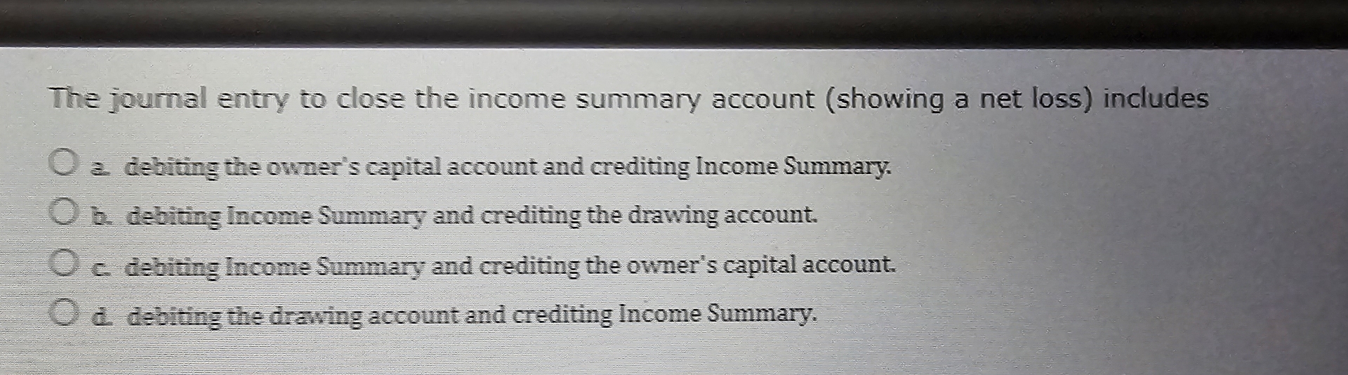 Solved The journal entry to close the income summary account | Chegg.com