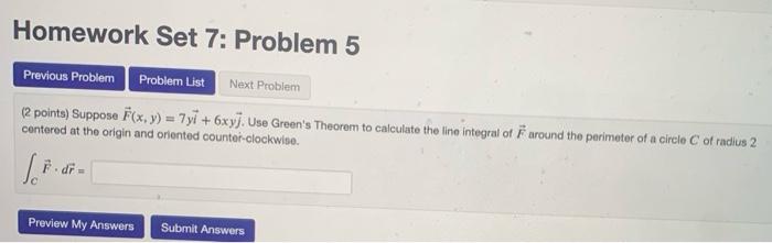 Solved Homework Set 7: Problem 5 Previous Probler Problem | Chegg.com