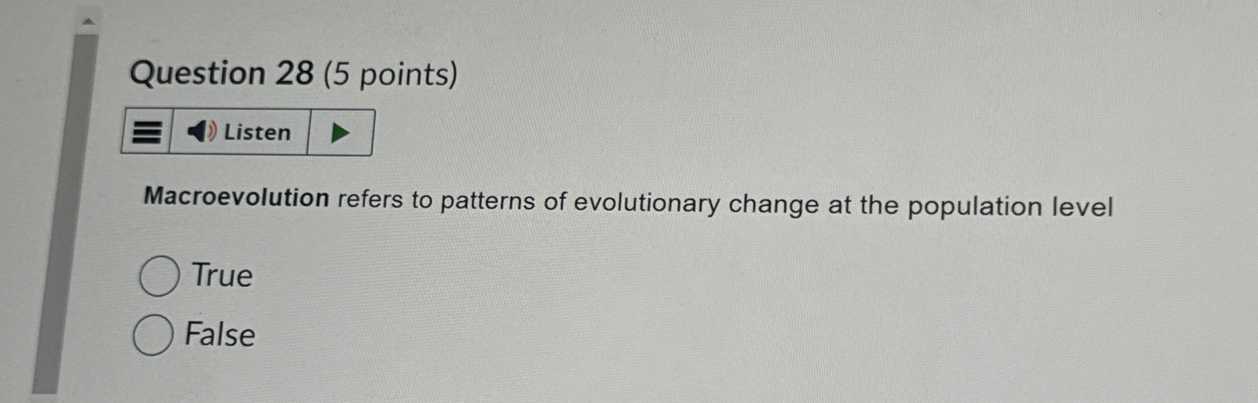 Solved Question 28 (5 points)Macroevolution refers to | Chegg.com Solved Question 28 (5 points)Macroevolution refers to | Chegg.com