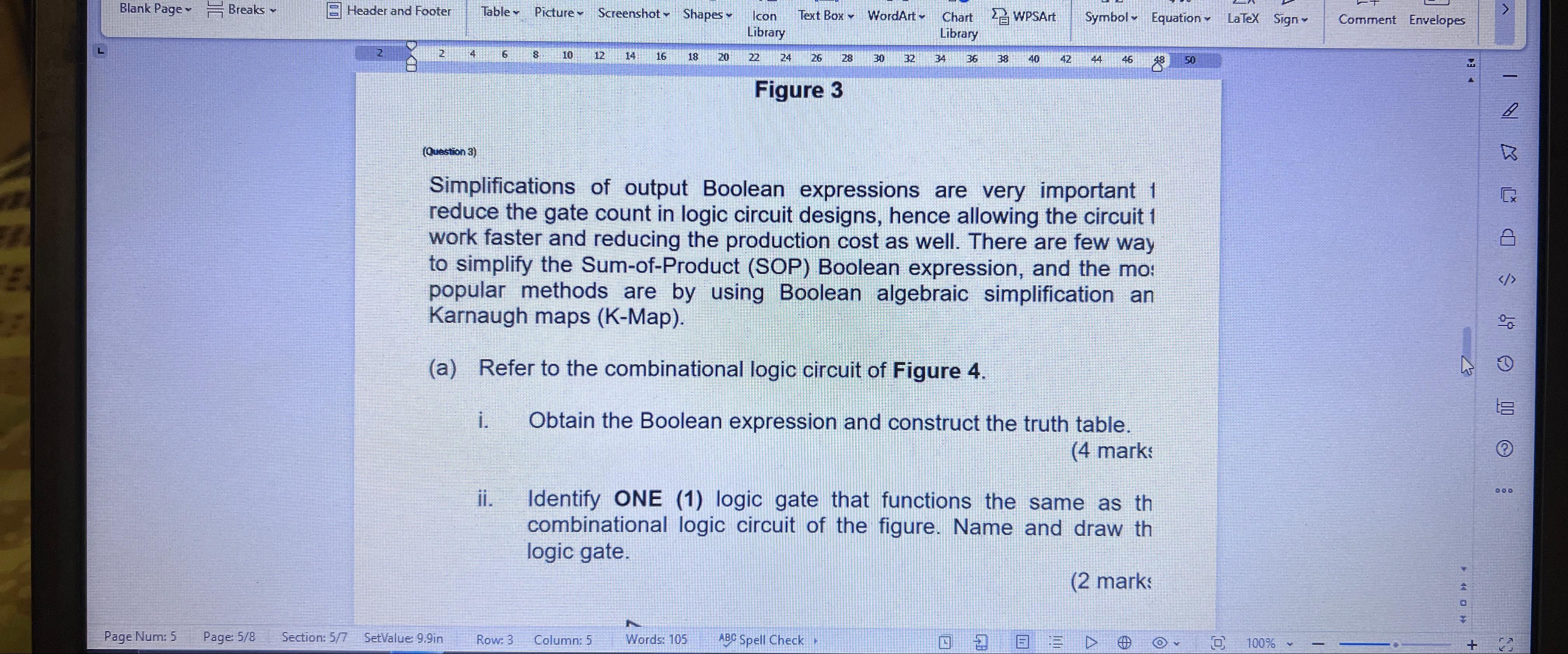Solved Figure 3(Ouastion 3)Simplifications of output Boolean | Chegg.com