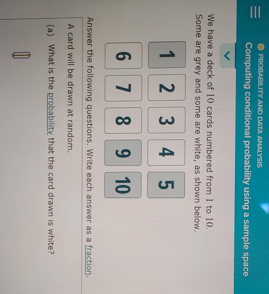 Solved = PROBABILITY AND DATA ANALYSIS Computing conditional | Chegg.com Solved = PROBABILITY AND DATA ANALYSIS Computing conditional | Chegg.com